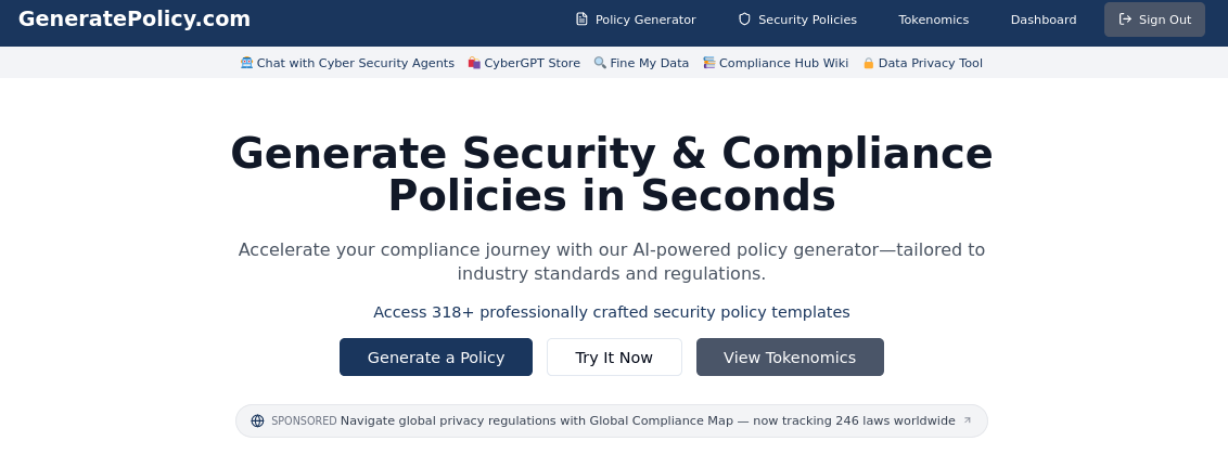 GeneratePolicy.com | AI-Powered Security & Compliance Policy Generator